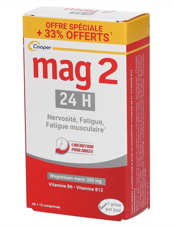 Magnesium & Oligo-Elements: Mag 2 24H Liberation Prolongée 45 Comprimés ...