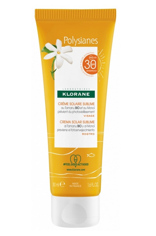 Protections Moyennes: Klorane Polysianes SPF 30 Crème Solaire Sublime 50ml
